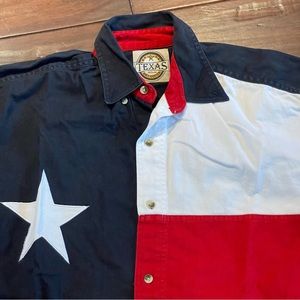Texas Cotton | Shirts | Vintage Texas Flag Western Button Down Shirt ...